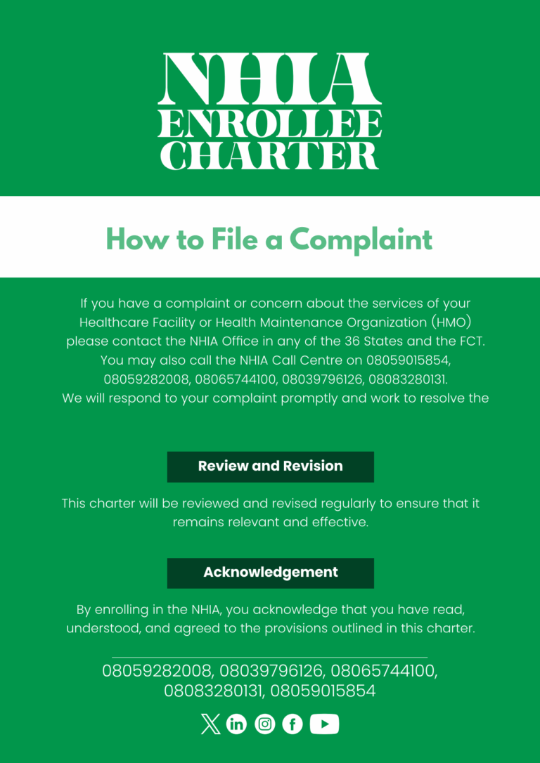 Enrollee Charter – NATIONAL HEALTH INSURANCE AUTHORITY